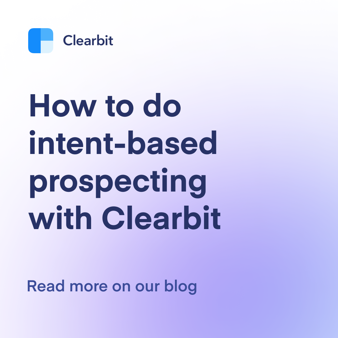 How to do intent-based prospecting with Clearbit