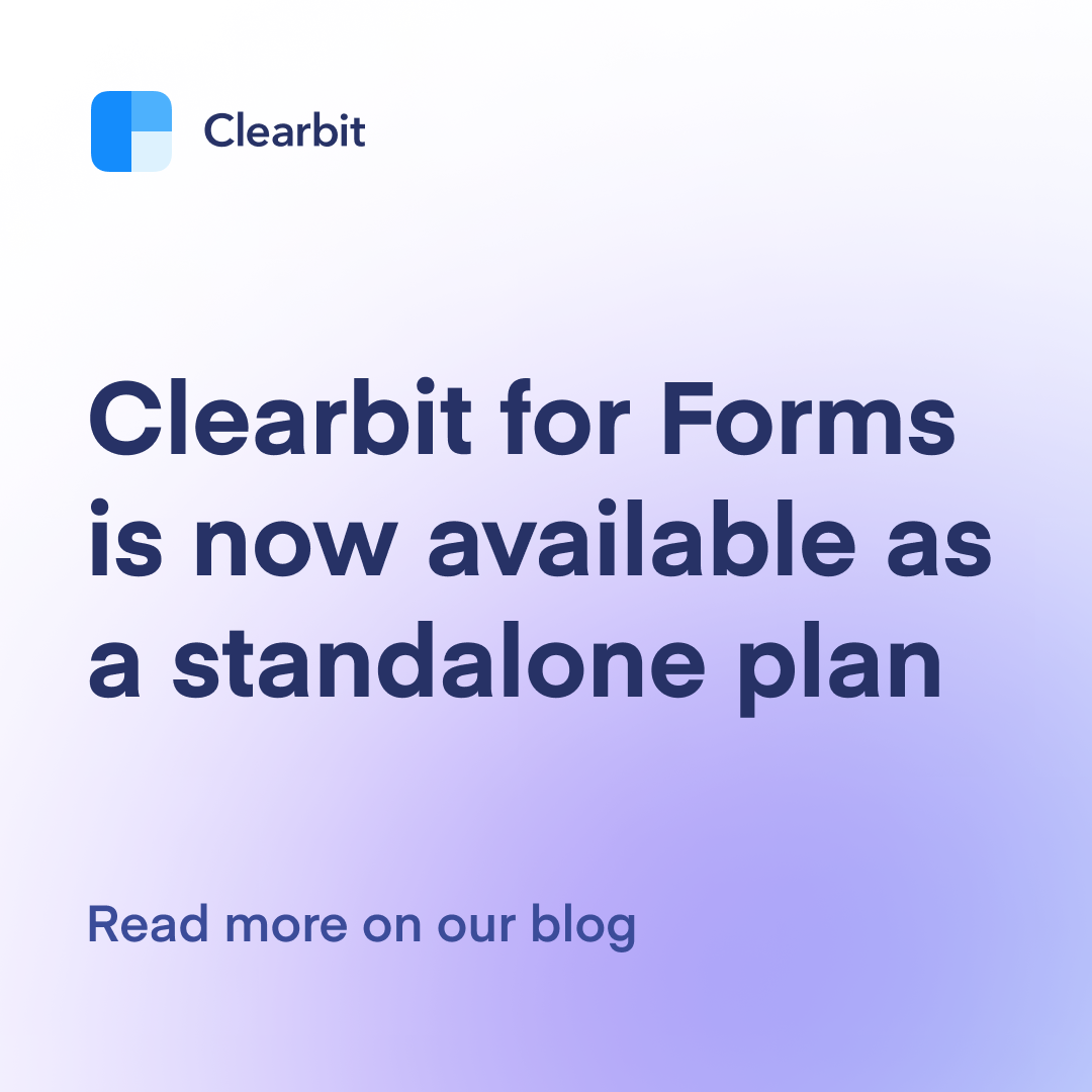 Clearbit for Forms is now available as a standalone plan